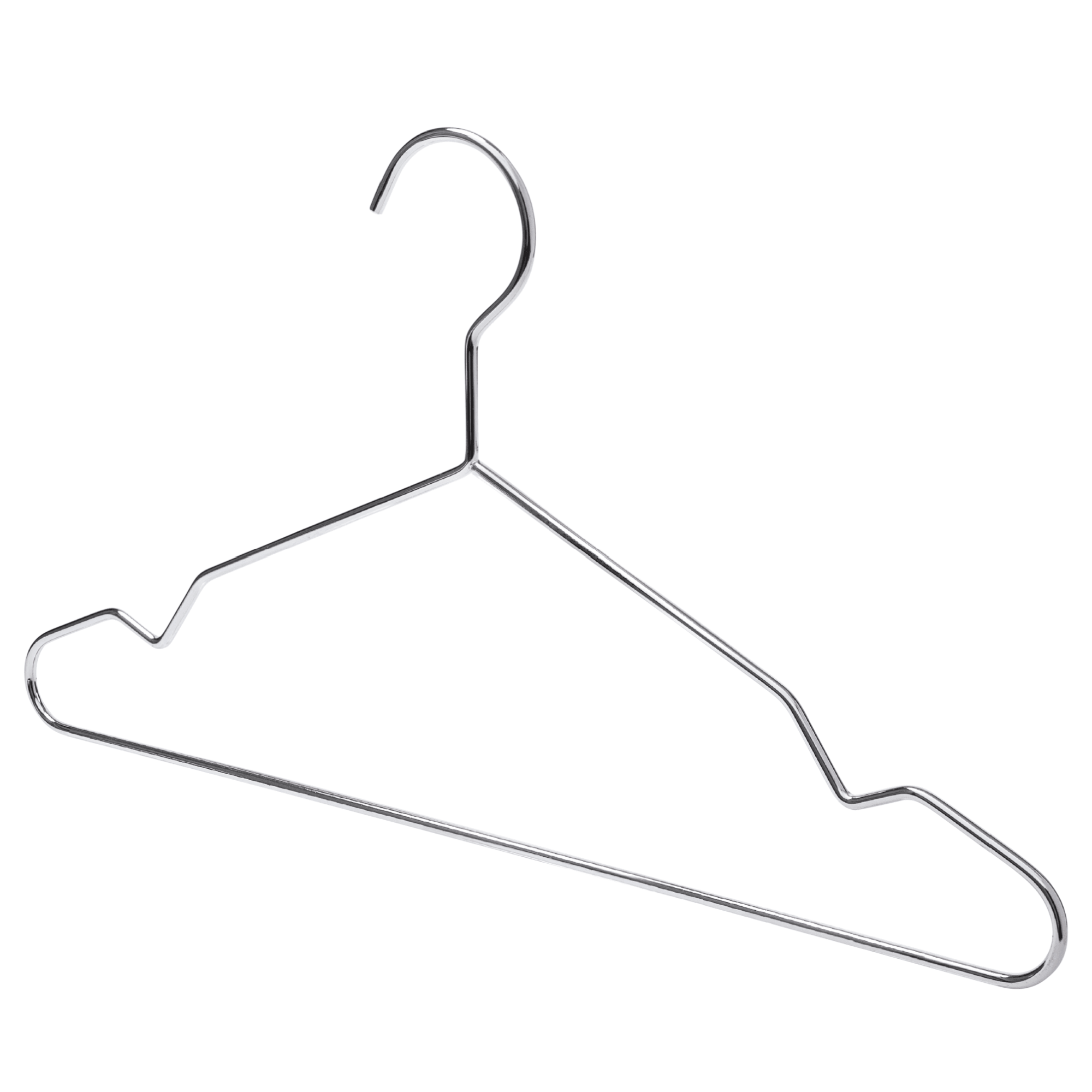 43cm Heavy Duty Chrome Metal Clothes Hanger (4.5mm thick) with Notches ...